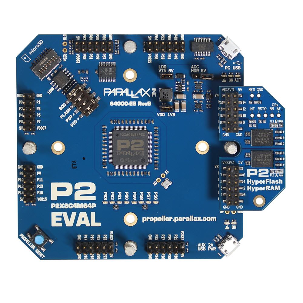 P2-ES Eval Board HyperRAM & HyperFlash Add-on - Parallax